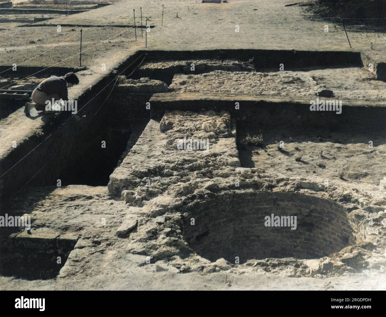 Excavation work at Nonsuch Palace, Surrey. In 1959 no visible trace of ...