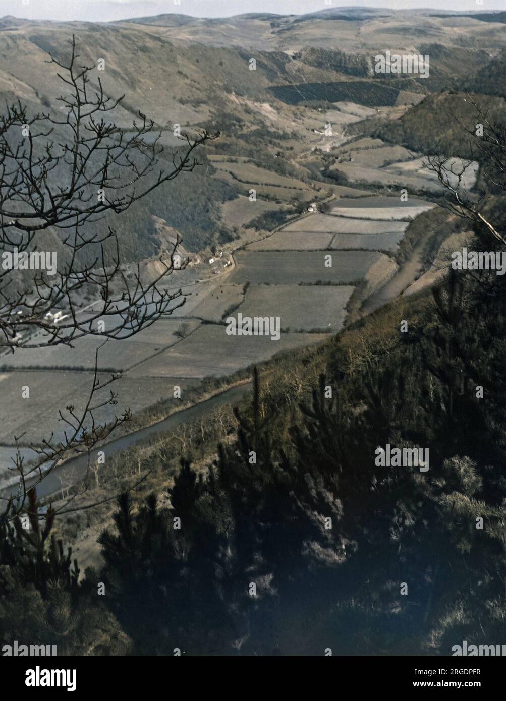 A striking view of the Rheidol Valley, Cardiganshire, Wales Stock Photo ...