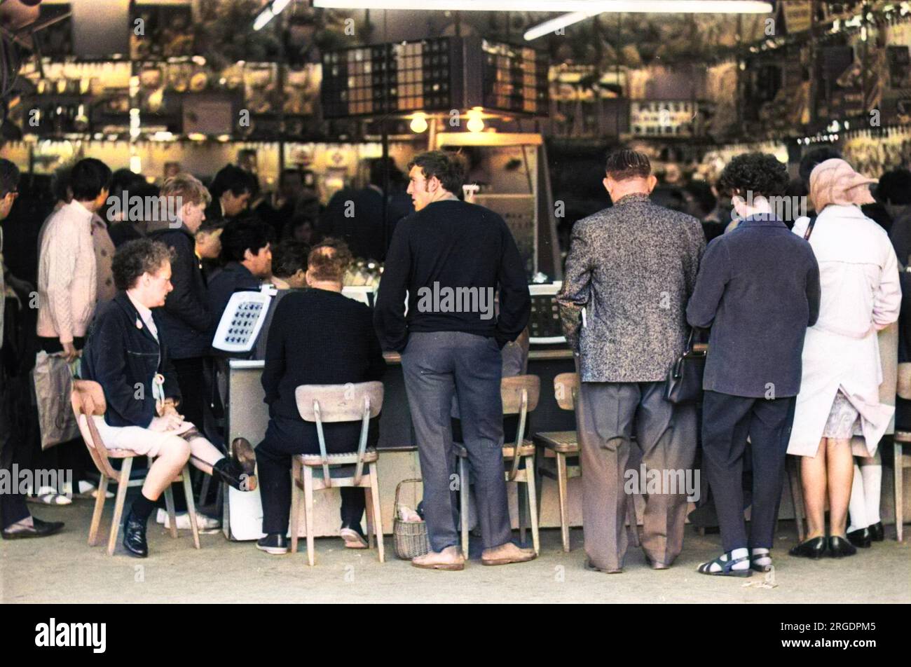 A crowd playing bingo in an amusement arcade in Blackpool, Lancashire ...