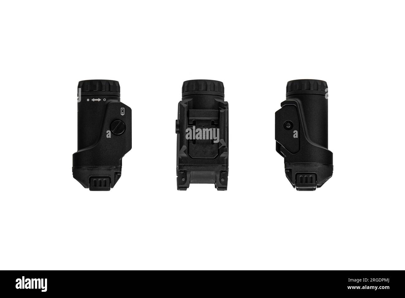 Modern LED flashlight with weapon mount. Underbarrel tactical ...