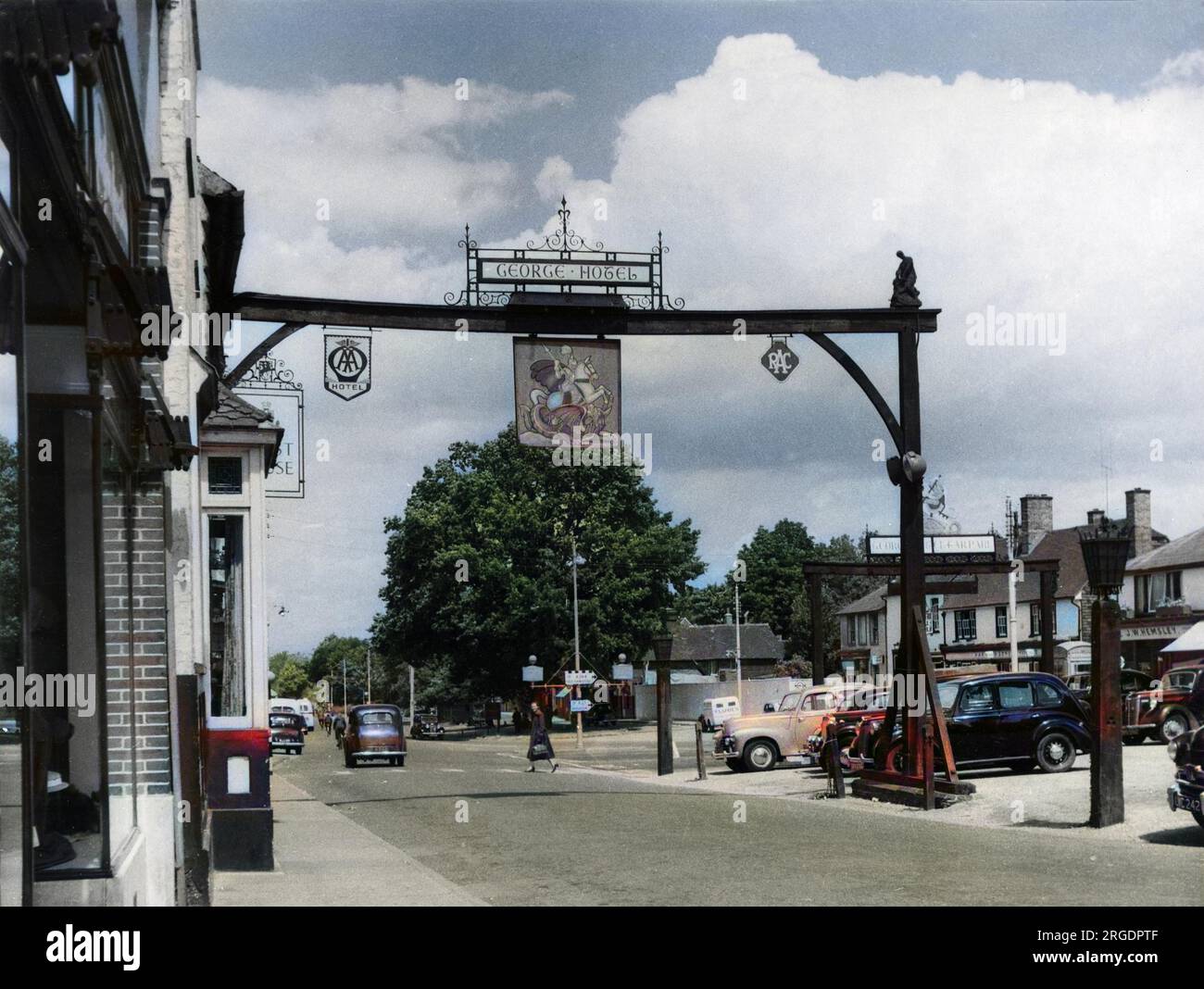 A view of the High Street, Crawley, Sussex, England, showing the ...