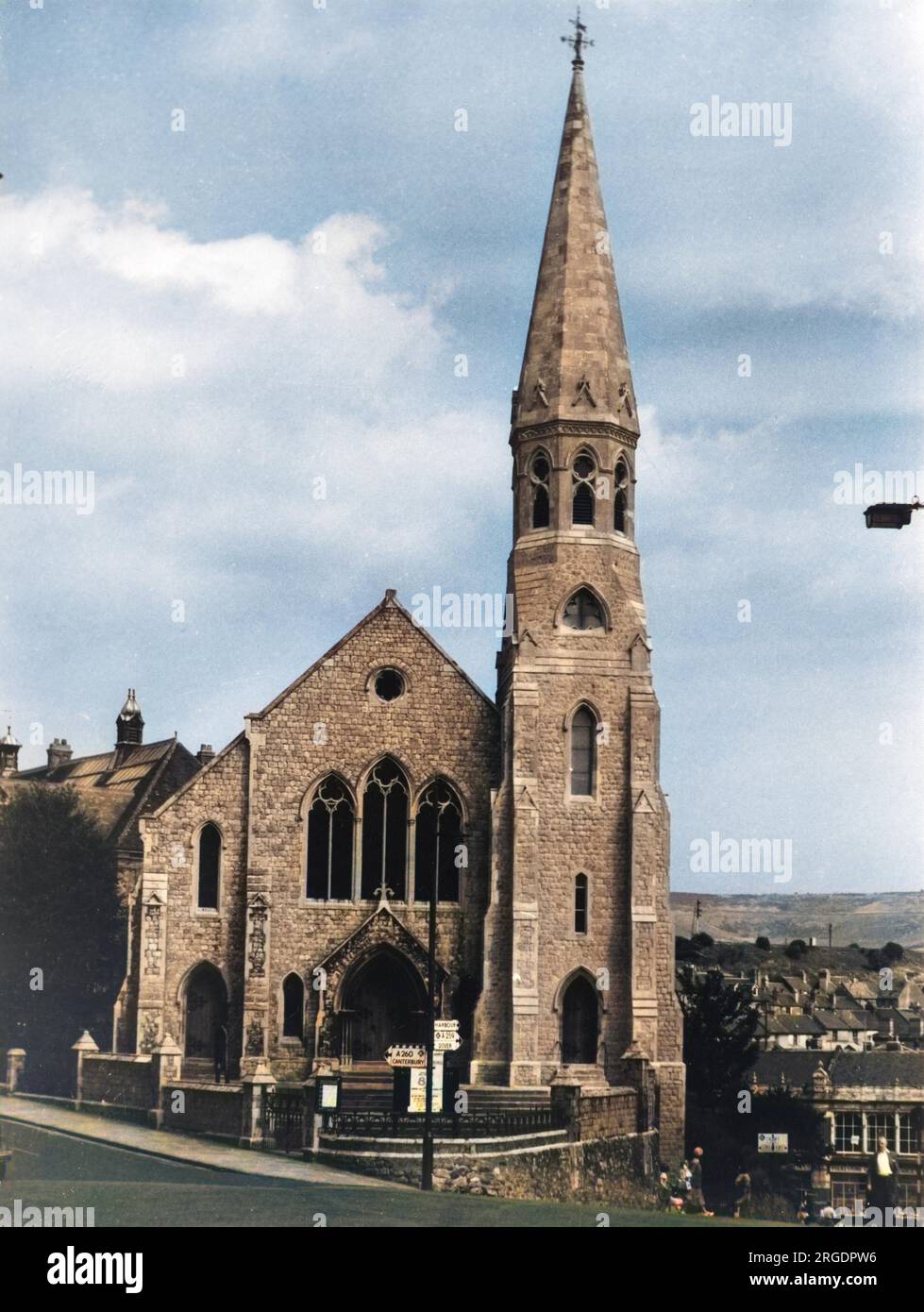 The fine Parish Church at the top of the steep hill leading to the ...