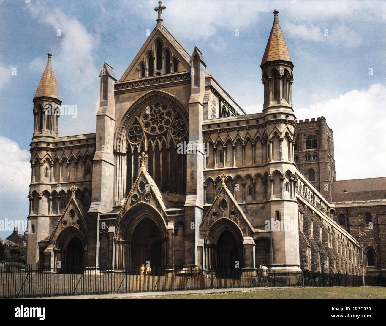 St Alban's Cathedral Abbey, Hertfordshire. The Abbey was founded in 793 ...