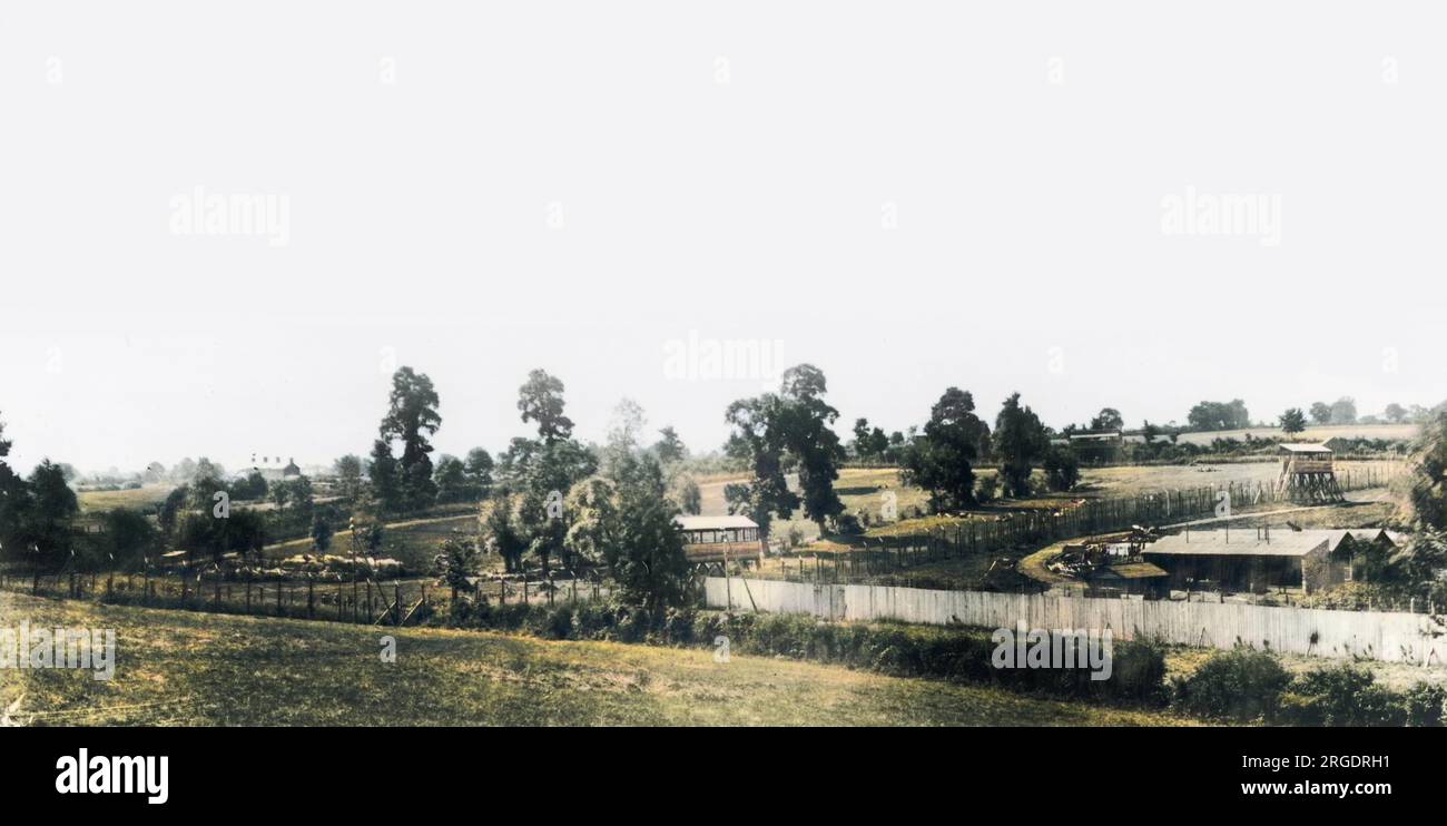 Prisoner of War Camp at Eastcote, Middlesex, England, showing sentry ...