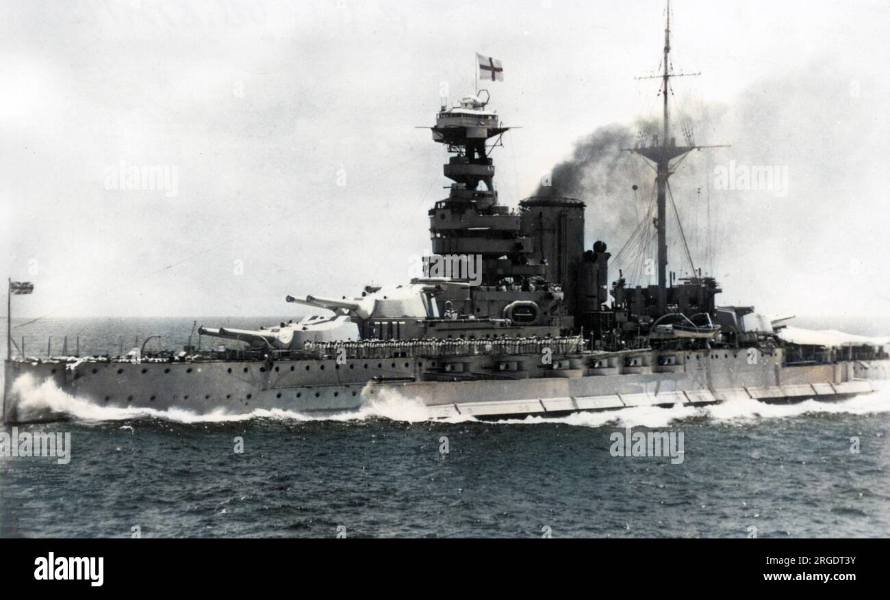 HMS Queen Elizabeth, British dreadnought battleship, launched 1913 ...