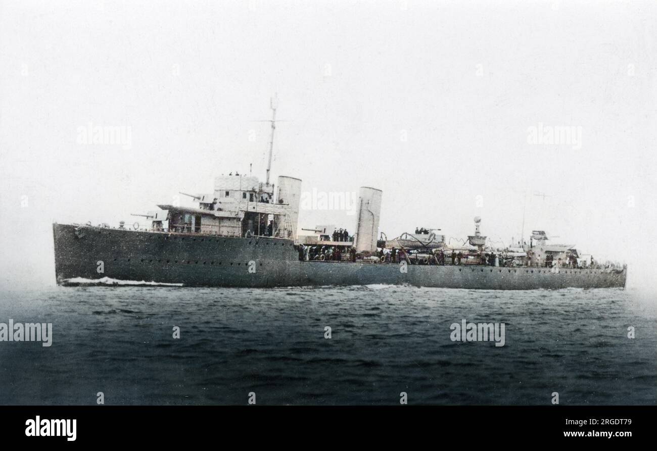 HMS Shakespeare, British Thornycroft-type destroyer leader, launched ...