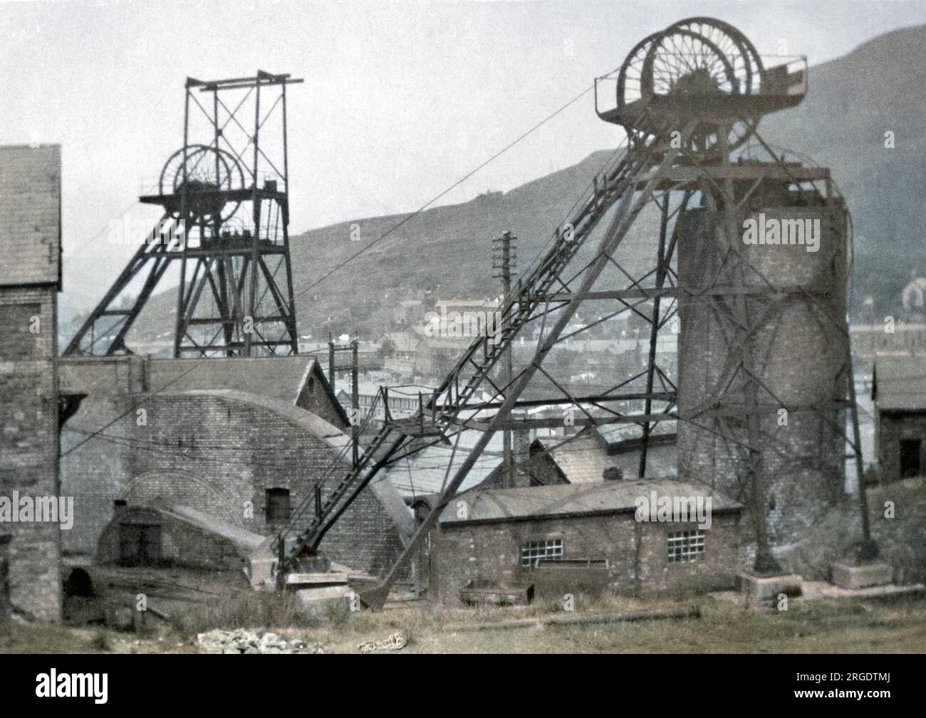 View of the Gelli coalmine, Rhondda, South Wales Stock Photo - Alamy