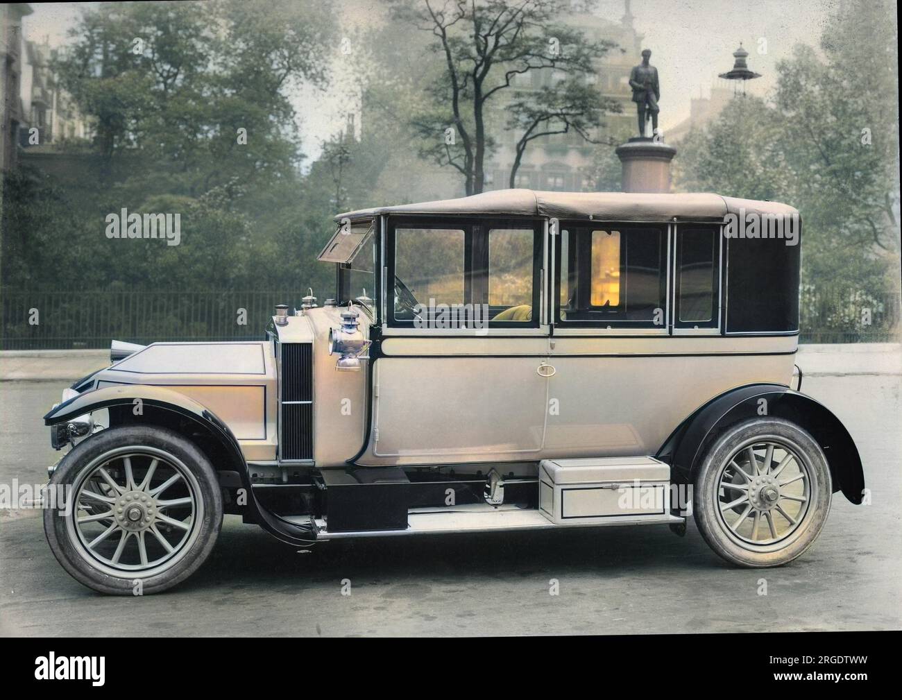 An early car with a toolbox incorporated into the running board Stock ...