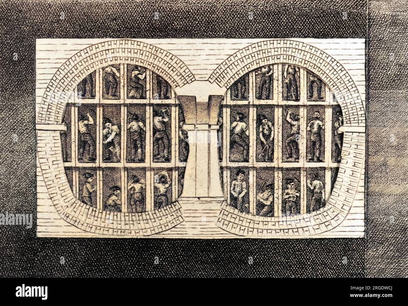 A detailed illustrated cross section of Brunel's Thames Tunnel in ...