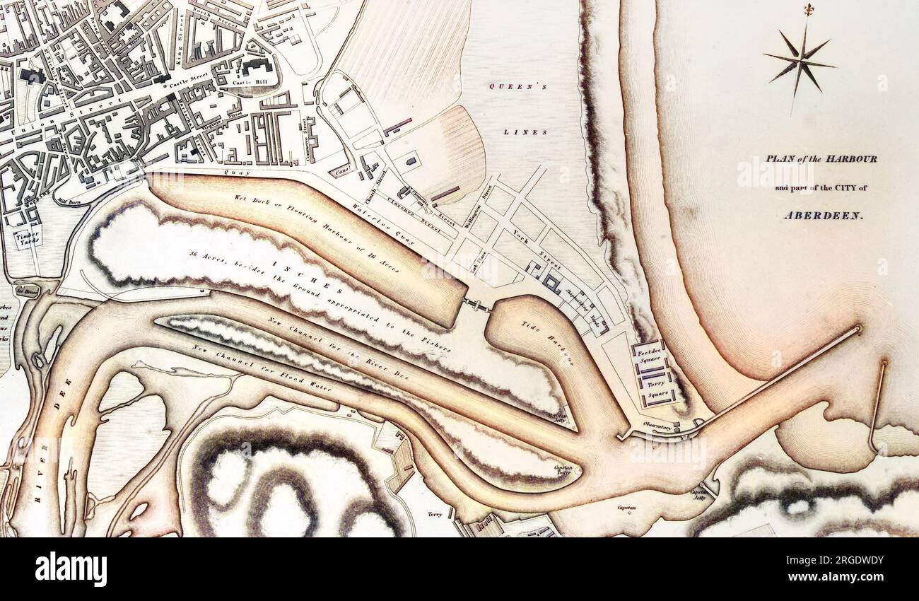 Detailed plan of Aberdeen Harbour and a section of the city of Aberdeen ...