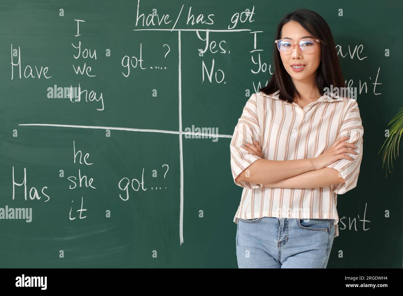 Female English teacher conducting grammar lesson in classroom Stock ...