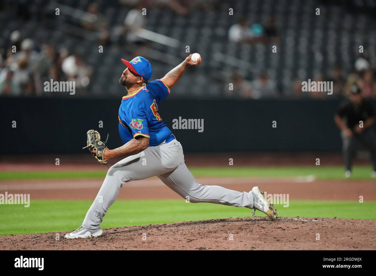 August 5 2023: El Paso pitcher Jake Sanchez (53) throws a pitch during ...
