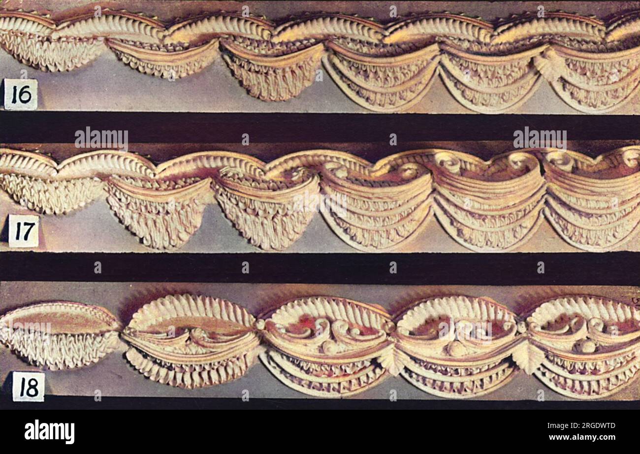 Cake Decorated Border Construction. (16) Crescent and Leaf Border, (17 ...