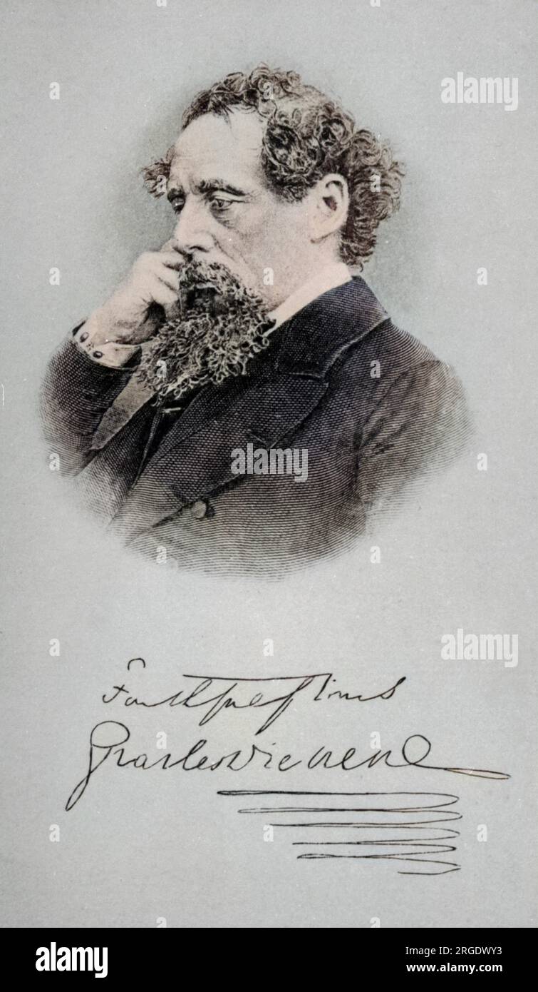 Portrait photograph of Charles Dickens. English writer and social ...