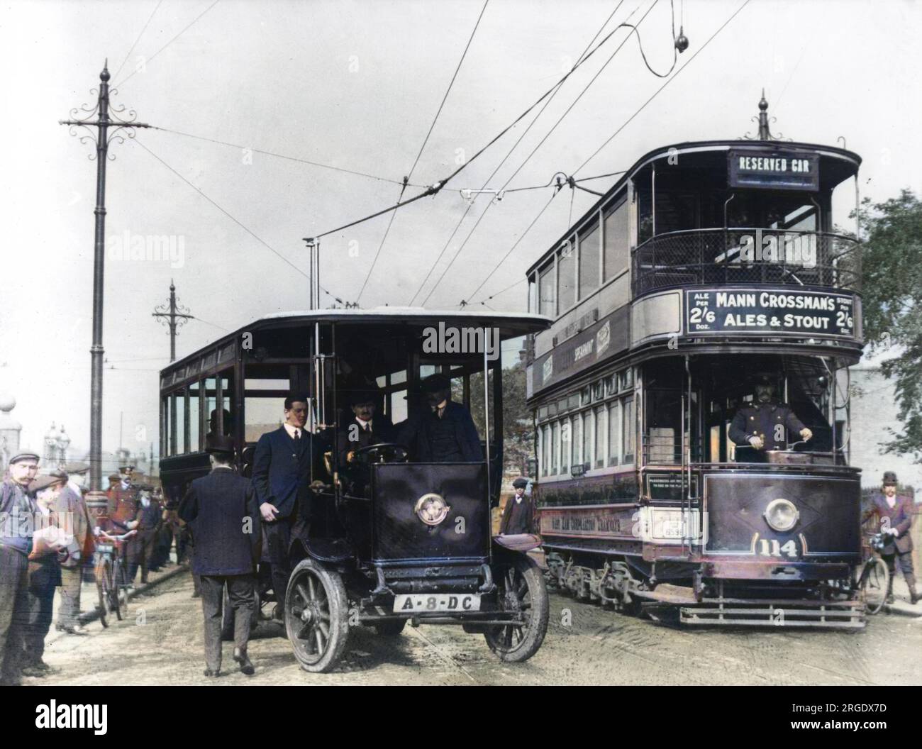 A London tram overtaking a trolleybus Stock Photo - Alamy