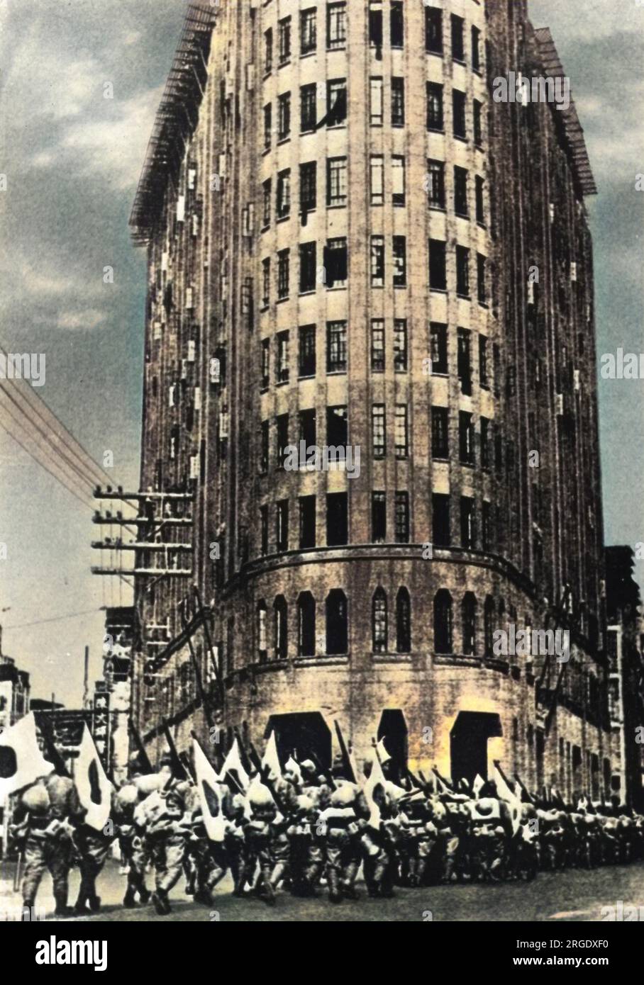 Japanese troops march into Canton during the invasion of China Stock ...