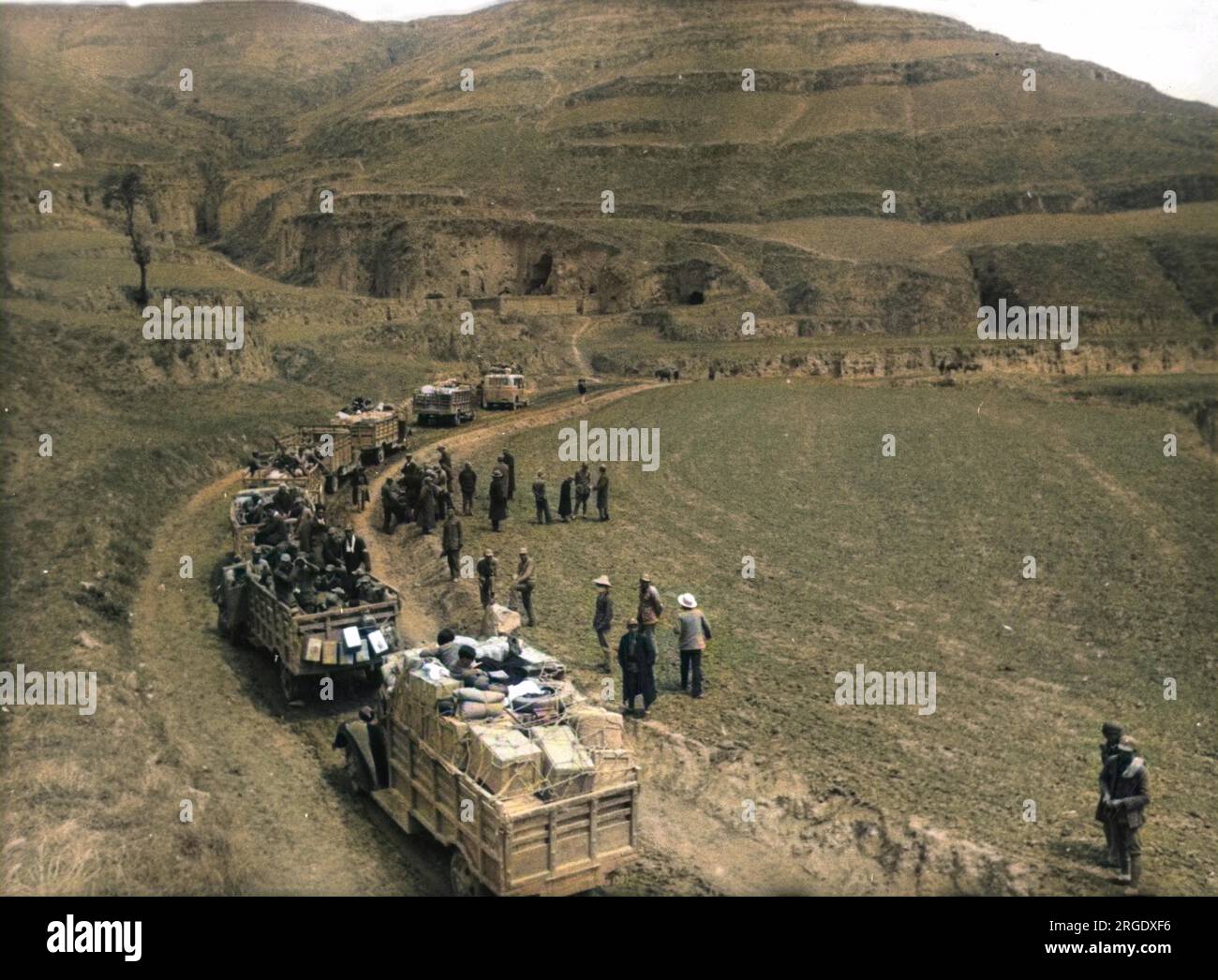 A scene from the Long March, one of a series of marches as Chinese ...