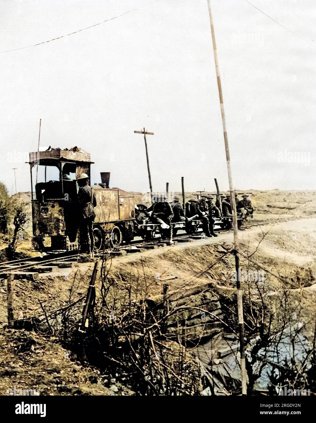 Part of the British light railway network on the Western Front during ...