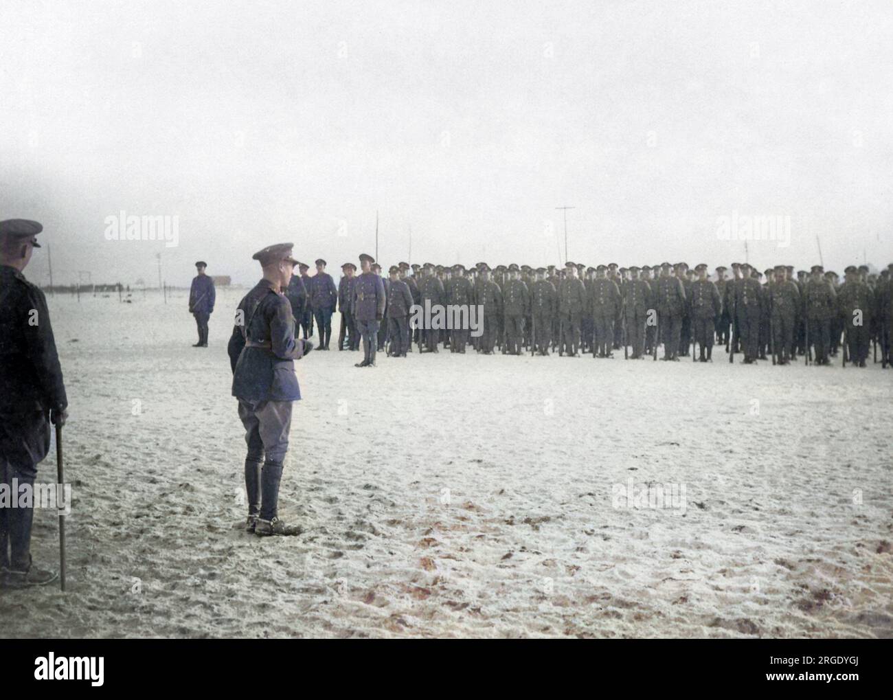 Edward, Prince of Wales (later King Edward VIII) addressing a regiment ...
