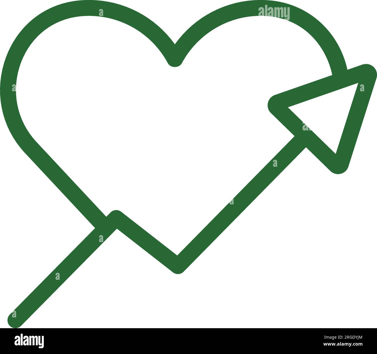 Isolated heart shape with an arrow icon Vector Stock Vector Image & Art ...