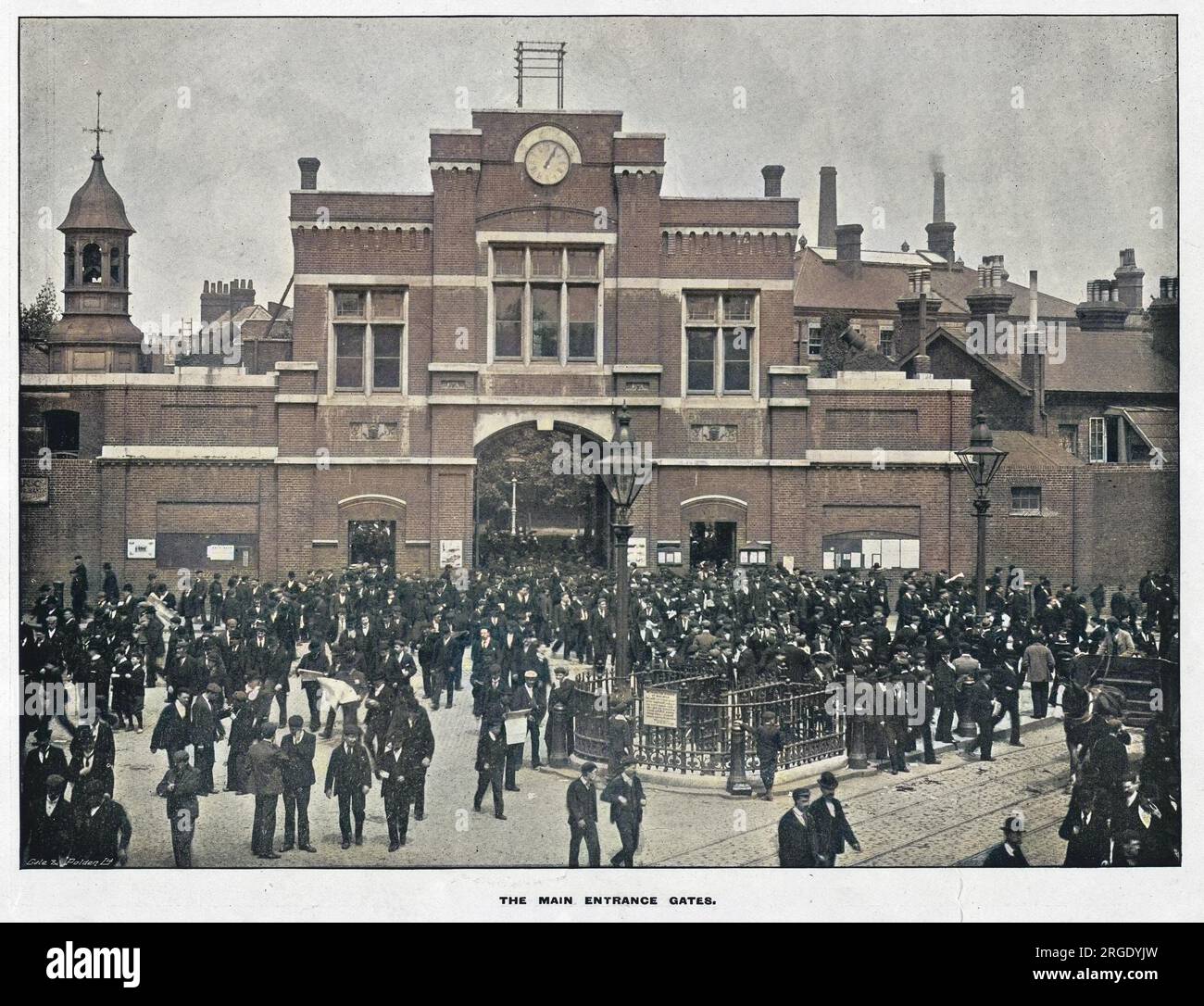 View of the main entrance gates of Woolwich Arsenal in south east ...