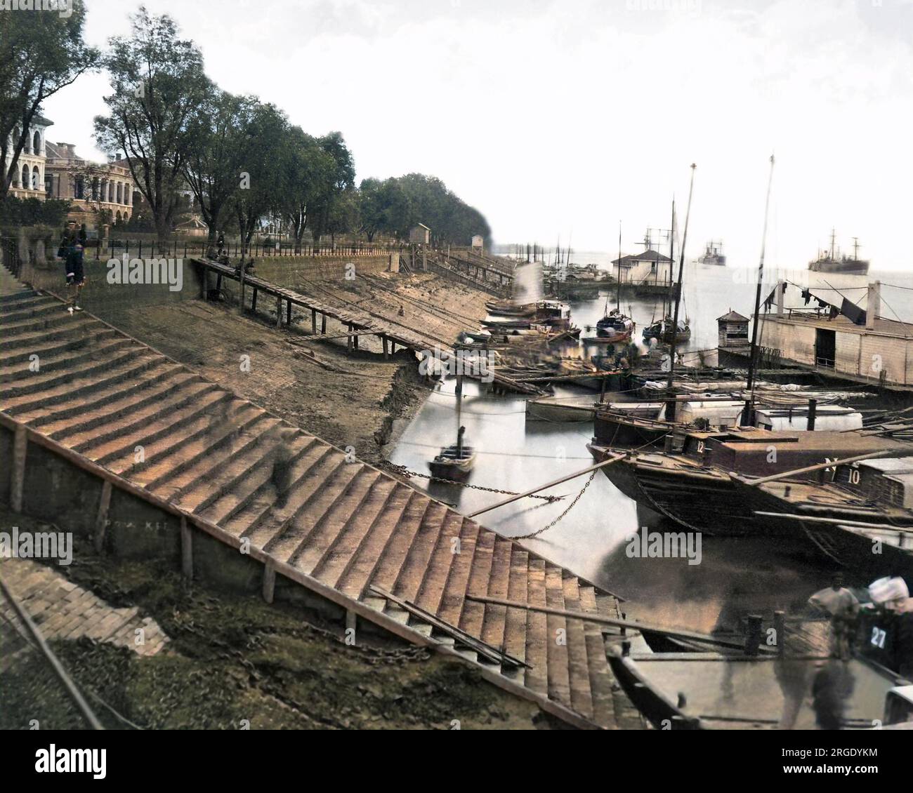 Waterfront scene at Hankow (Hankou), China Stock Photo - Alamy