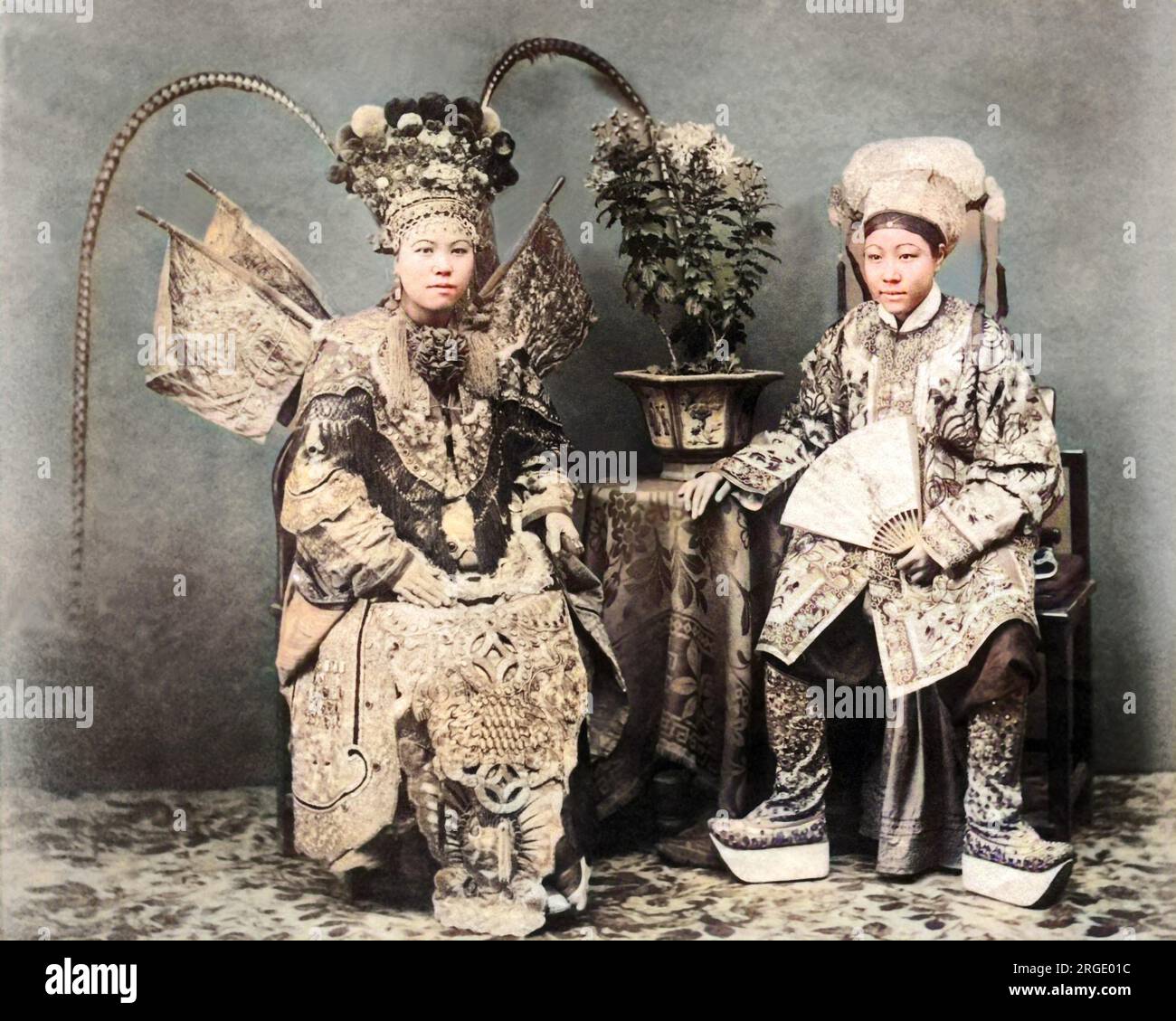 Two people in South East Asian costume Stock Photo - Alamy