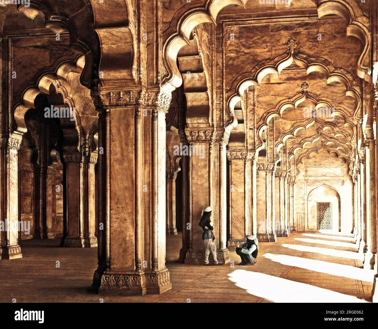 View inside the Moti Masjid, also known as the Pearl Mosque, Agra ...