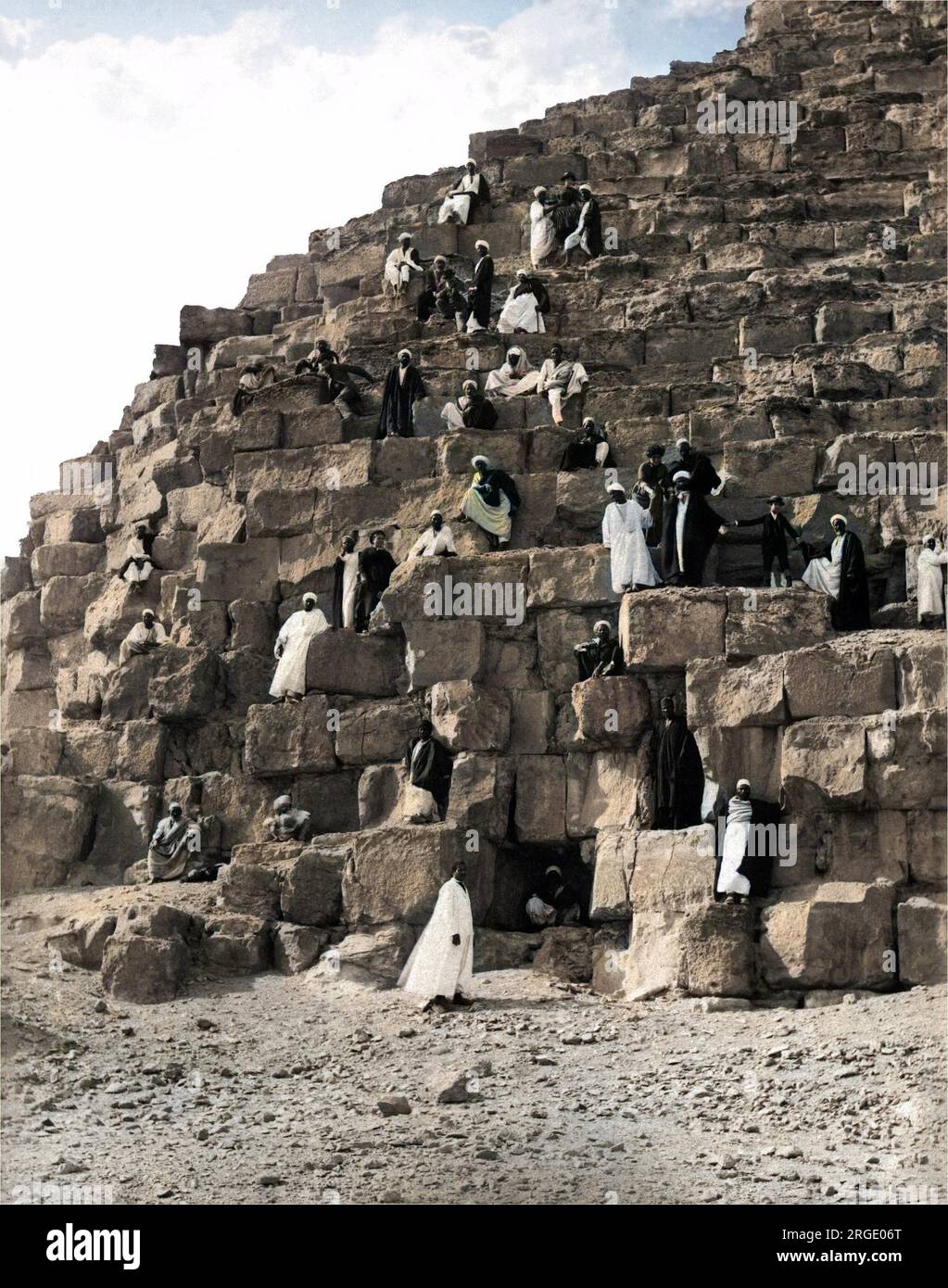 People climbing the Great Pyramid, Egypt Stock Photo - Alamy