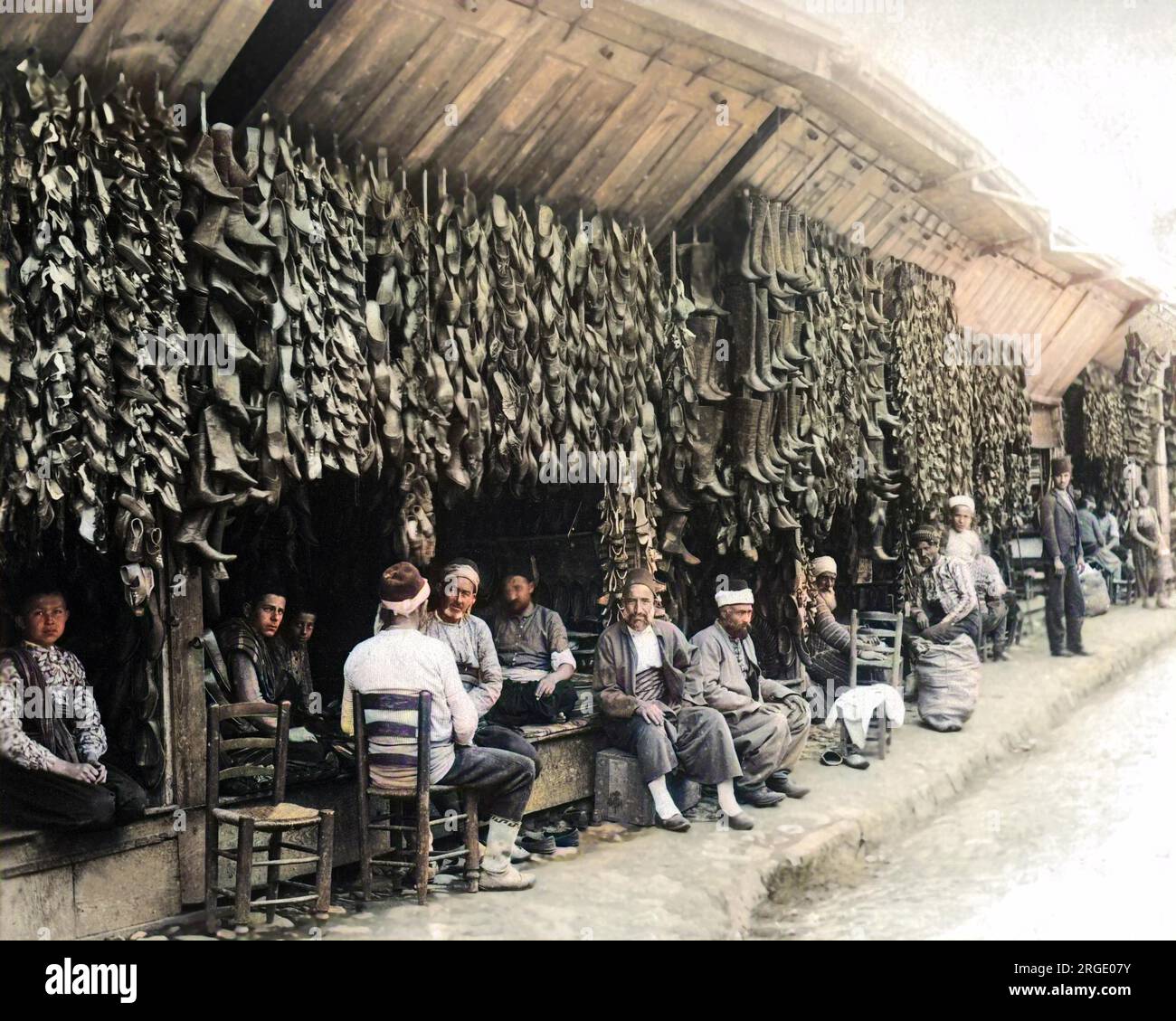Shoe shops and traders on a street in Istanbul, Turkey Stock Photo - Alamy