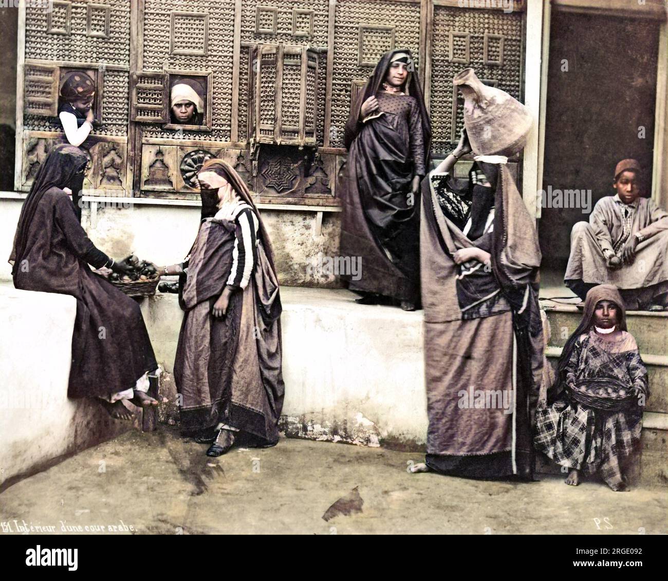 Arab courtyard scene, Egypt Stock Photo - Alamy