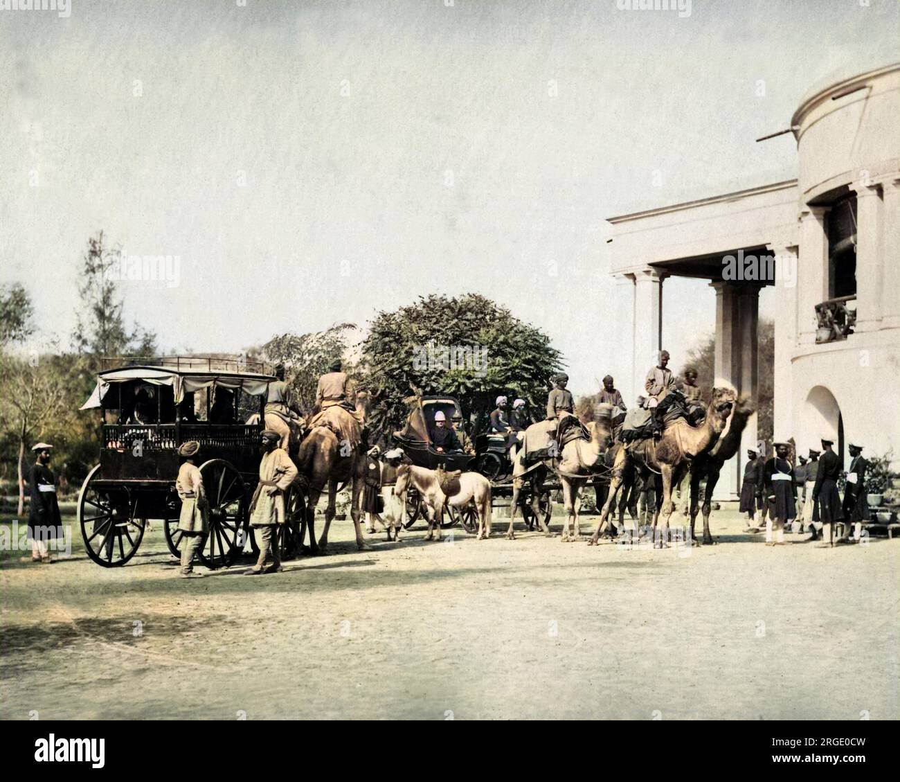 Governor of Punjab with camel carriages, India Stock Photo - Alamy