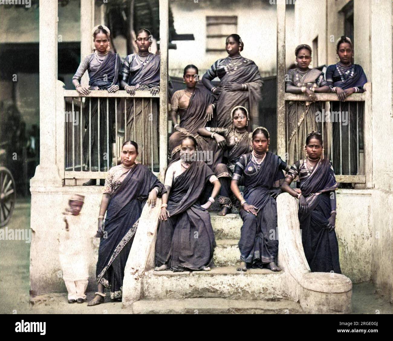 Group of Nautch women, India Stock Photo - Alamy