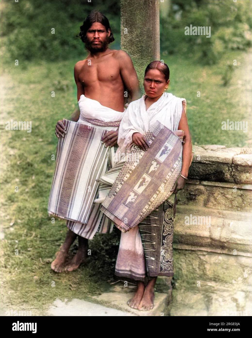 Mat makers, Ceylon (Sri Lanka Stock Photo - Alamy