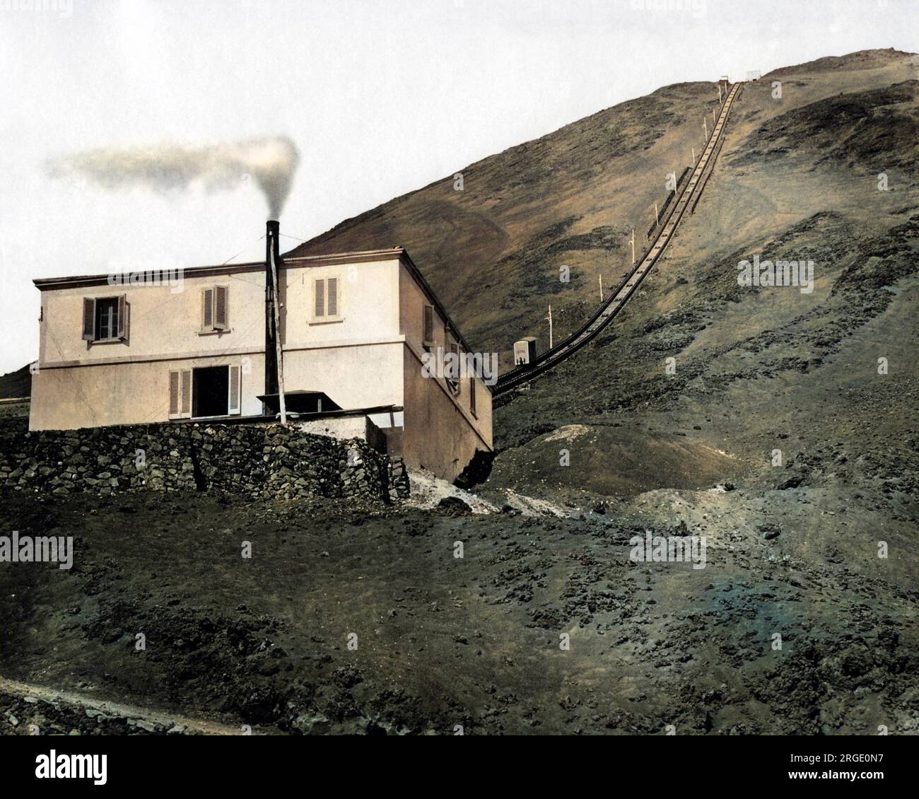 Funicular railway, Mount Vesuvius, Italy Stock Photo - Alamy