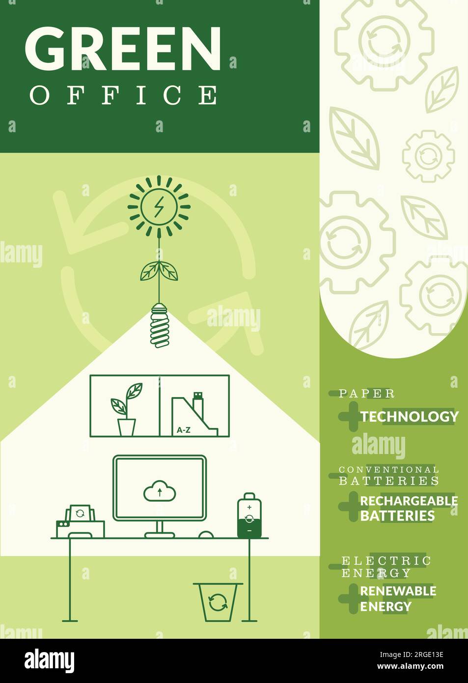 Sustainable and green office design Stock Vector Images - Alamy