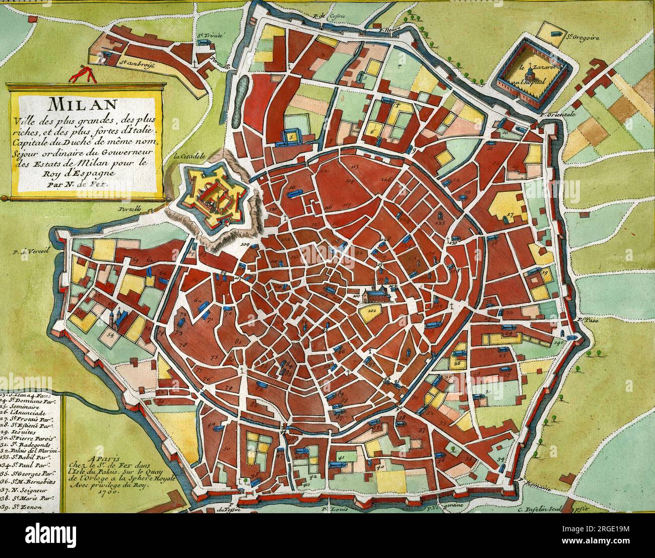 Historical map of milan hi-res stock photography and images - Alamy