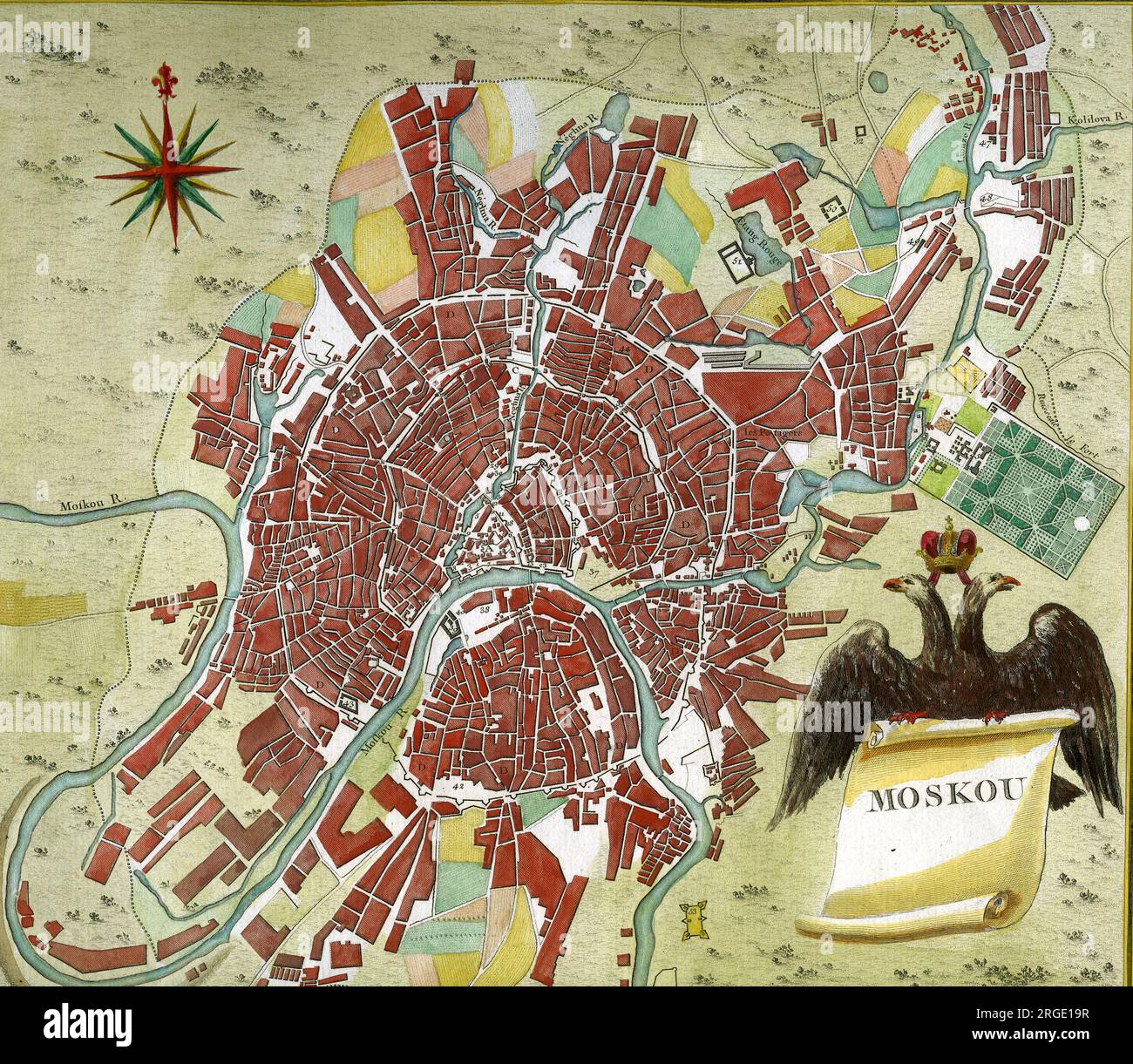 Historical moscow map hi-res stock photography and images - Alamy