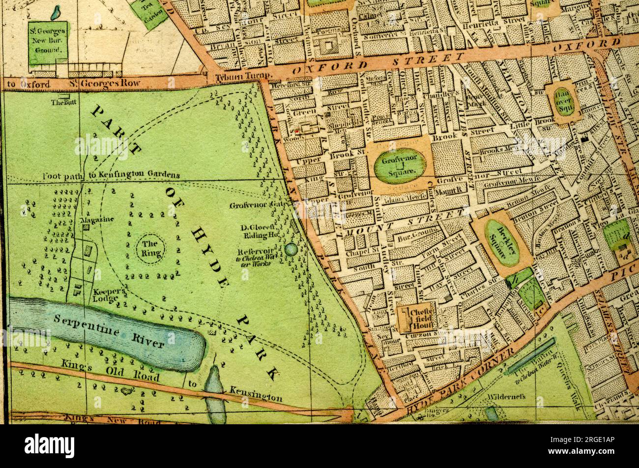 Hyde park map 18th century hi-res stock photography and images - Alamy
