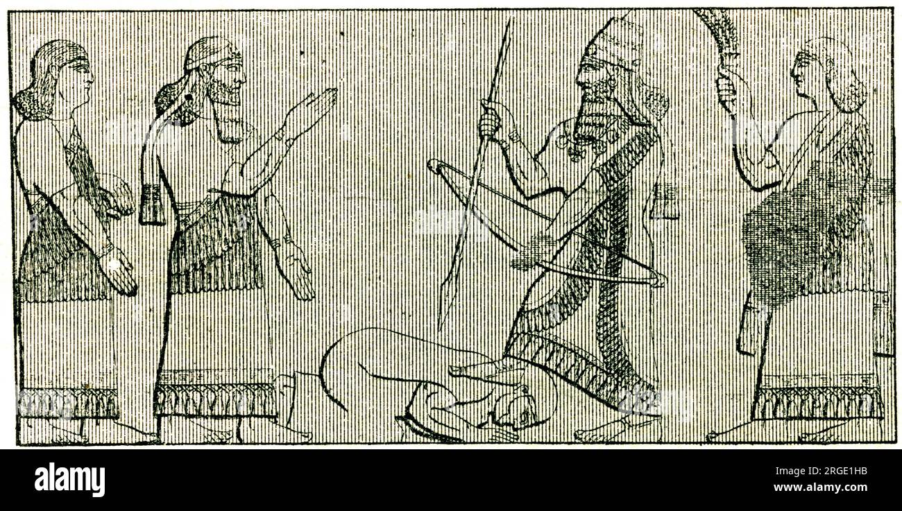 An Assyrian Humiliating His Captive Stock Photo - Alamy