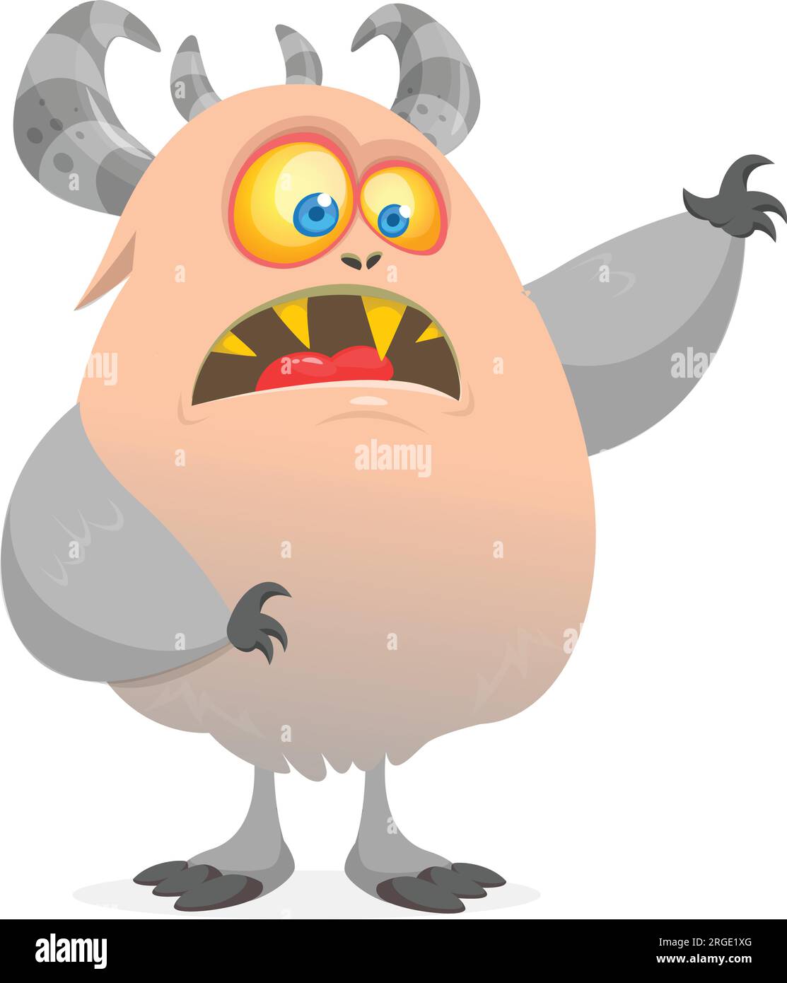 Funny cartoon monster character. Illustration of cute and happy alien ...