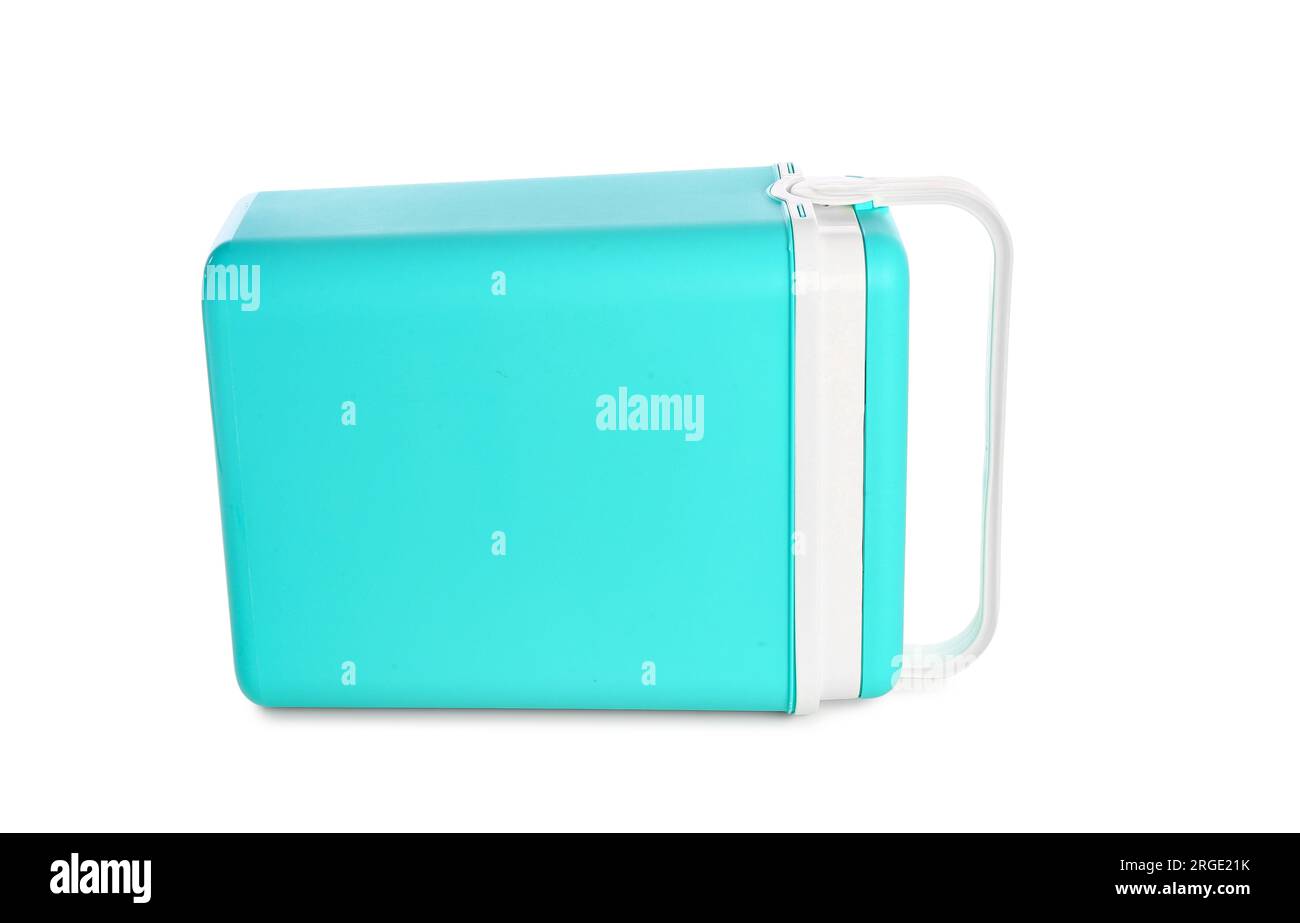 Modern beach cooler on white background Stock Photo - Alamy