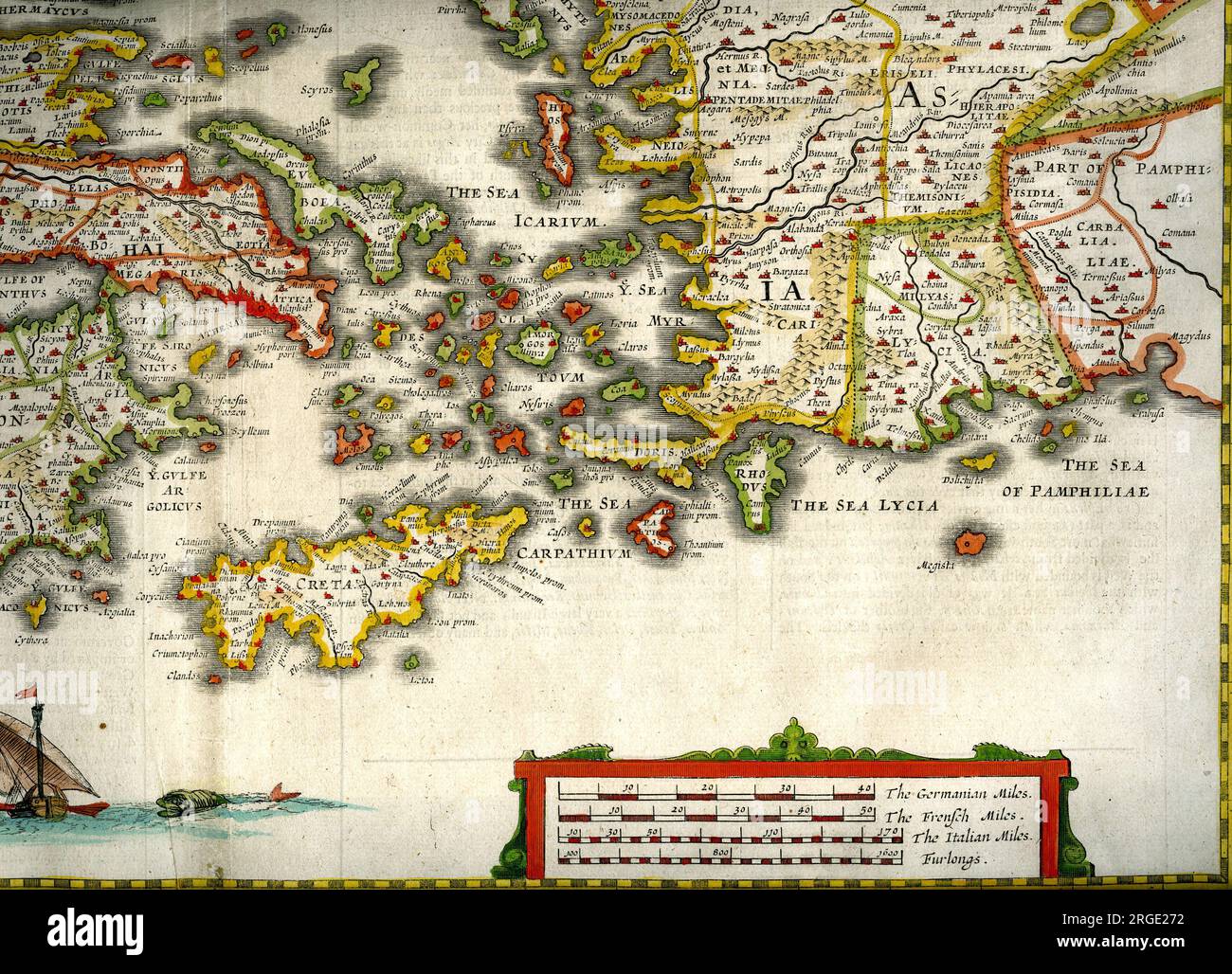 Part of Greece Showing, Athens, Crete and Rhodes Stock Photo - Alamy