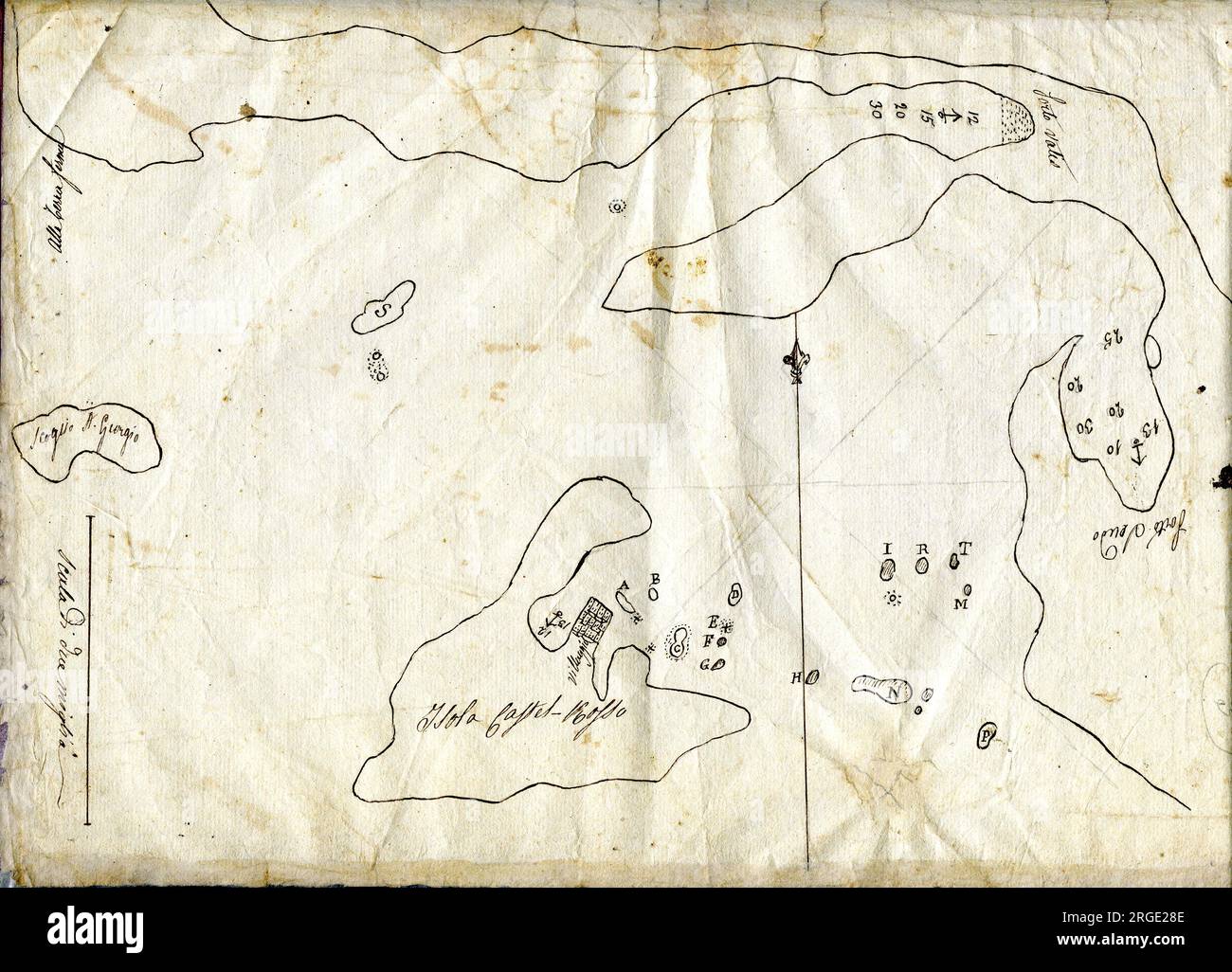 Manuscript Map of Castel Rosso Stock Photo - Alamy