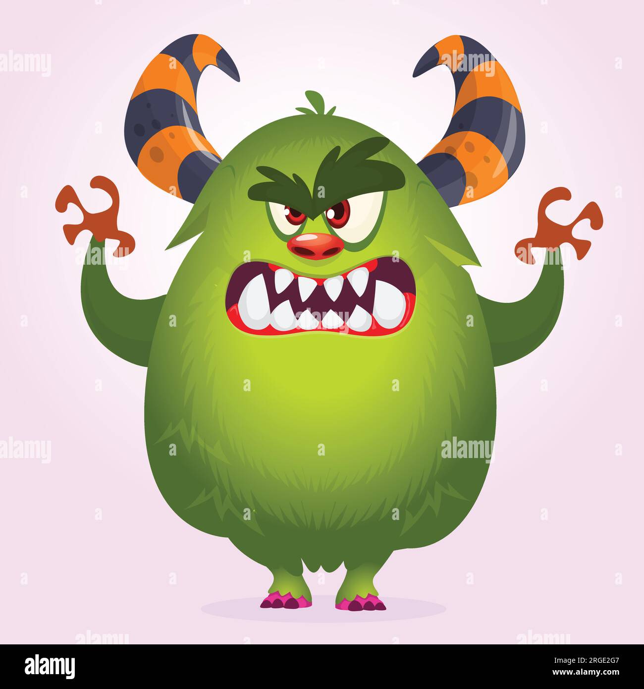 Funny cartoon monster character. Illustration of cute and happy alien ...