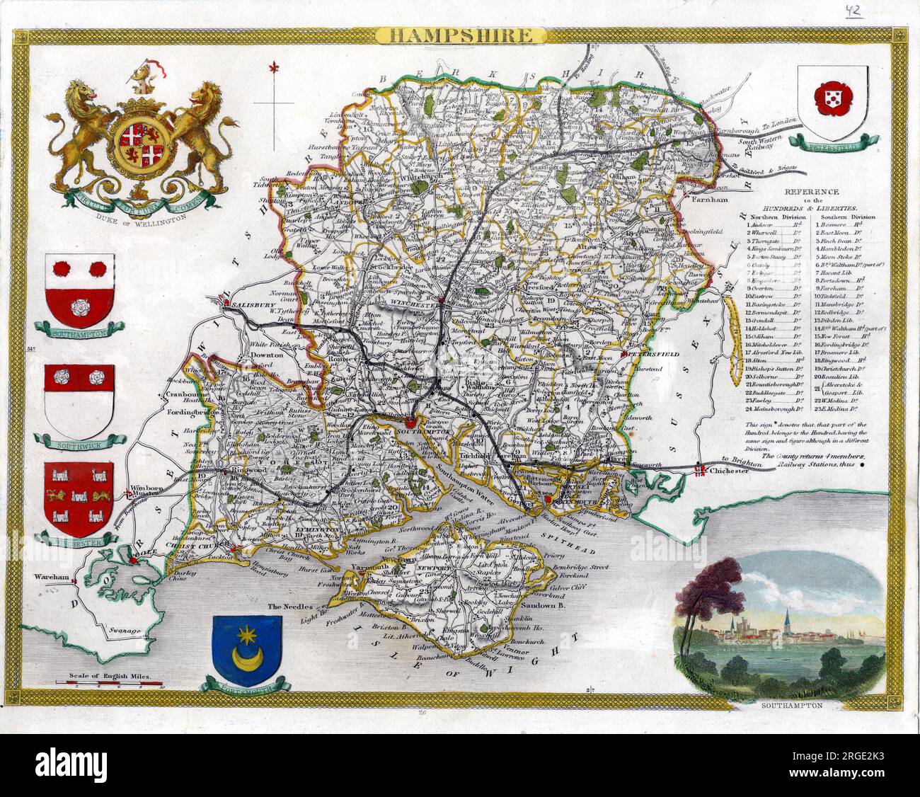 Hampshire county map hi-res stock photography and images - Alamy
