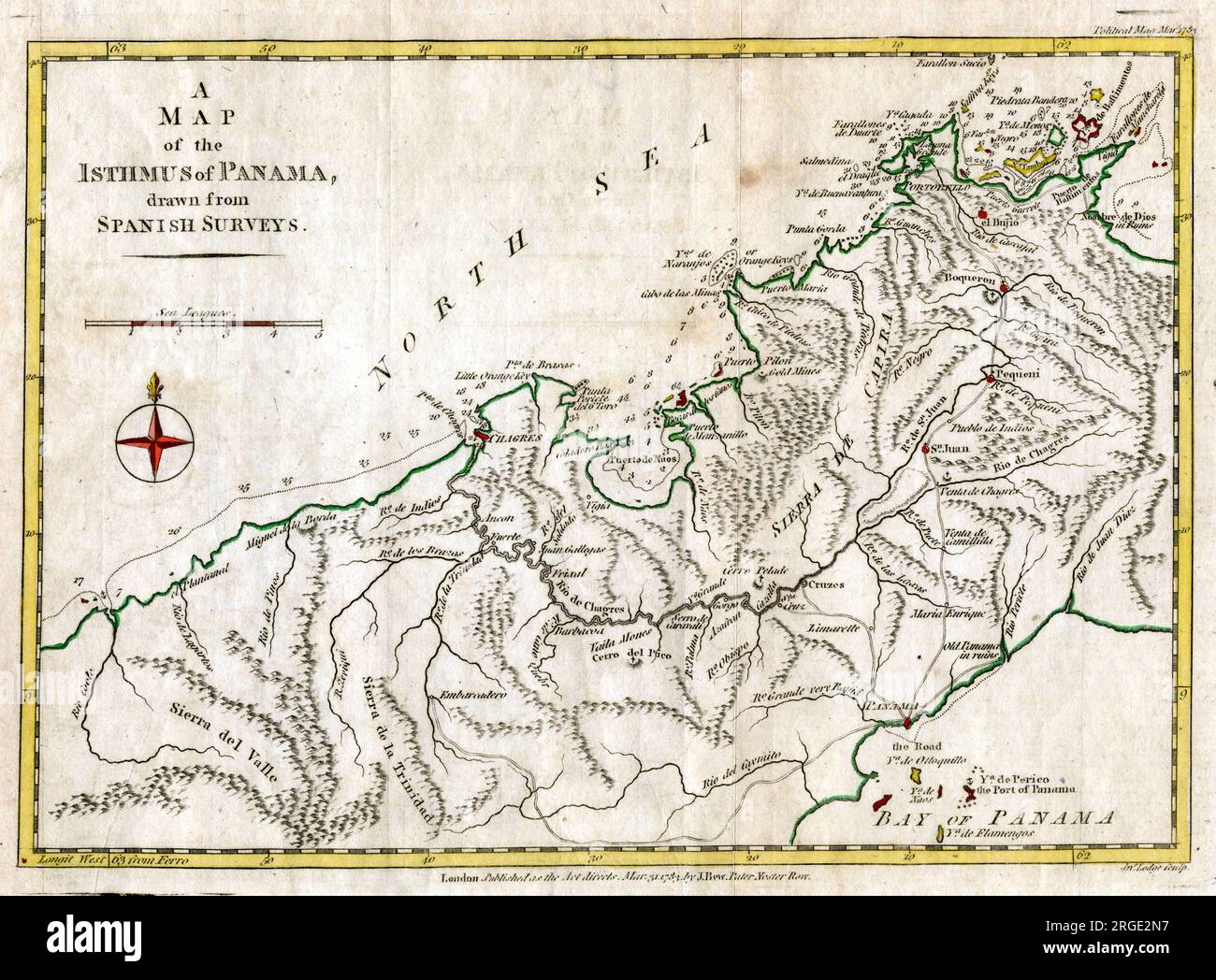 Isthmus of panama map hi-res stock photography and images - Alamy