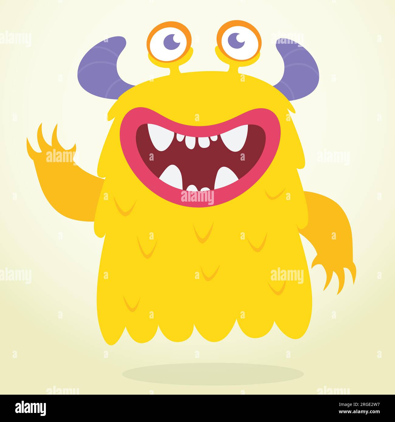 Funny cartoon monster character. Illustration of cute and happy alien ...