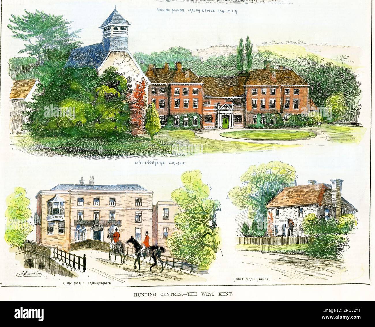 Lullingstone Castle / Lion Hotel Farningham / Hunstsmen House Stock ...