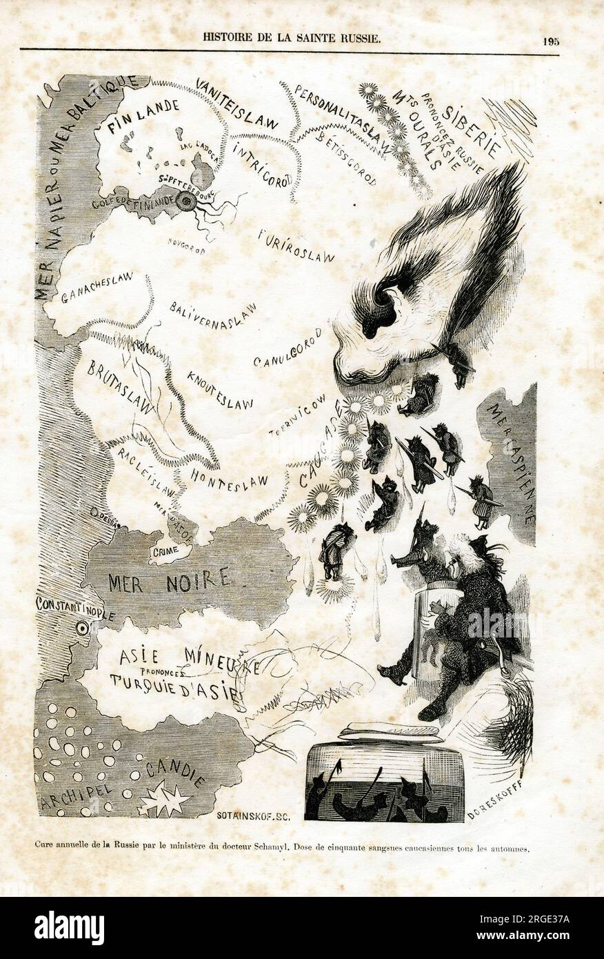 A Comic Map of Holy Russia - 1854 Stock Photo - Alamy